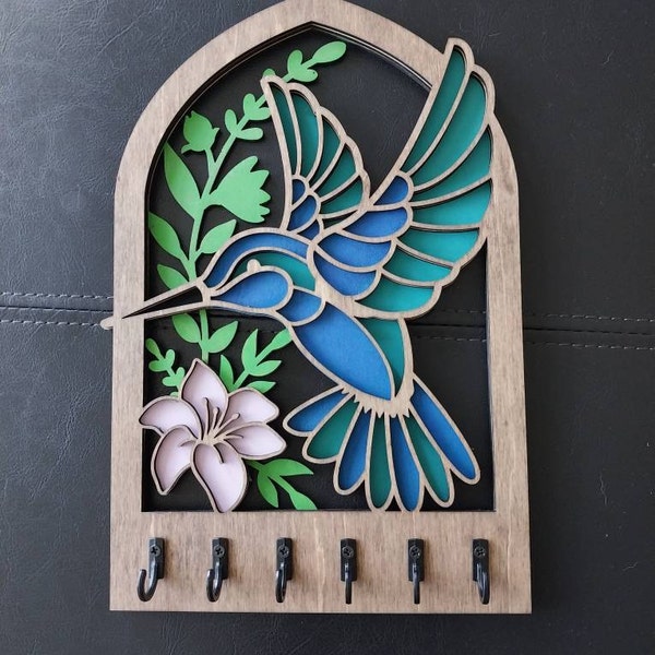 Hummingbird Key Hanger: Decorative Baltic Birch Wall Organizer - Etsy