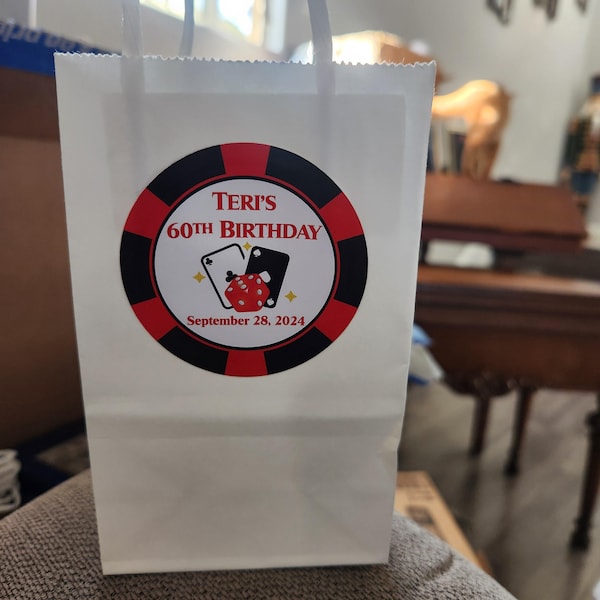Poker Chip Theme Birthday Label, Personalized Poker Theme Bachelor ...