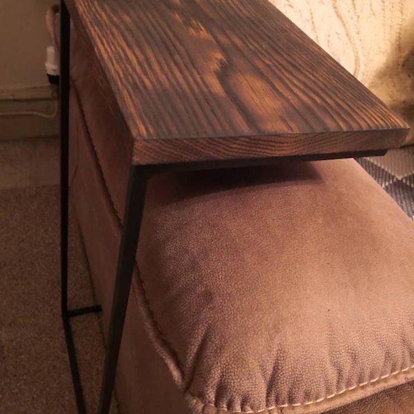 Sofa Side Table Made to Fit Your Sofa | Oak & Steel Over Arm Table ...