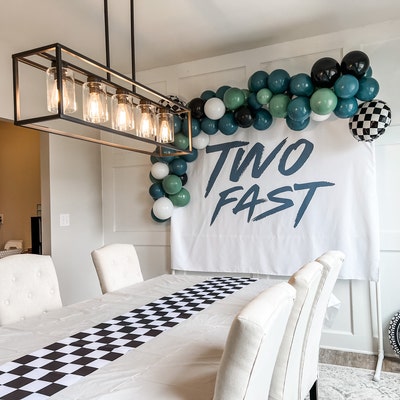 Two Fast Birthday Backdrop, Two Fast Birthday Banner, Race Car Birthday ...