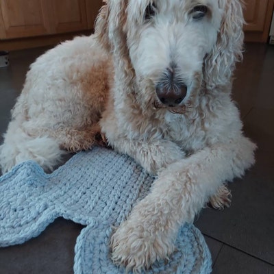 Crochet PATTERN Dog Bone Pet Placemat, Dog Mat With Paw Print, Pet Food ...