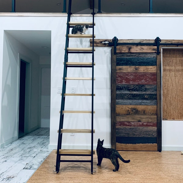 9ft Retractable Loft Ladder - Steel & Wood - Fully Finished - Custom ...