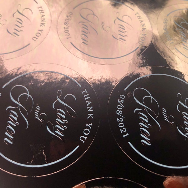 Gold Foil Wedding Stickers, Metallic Sticker Labels, Round Favor Labels ...