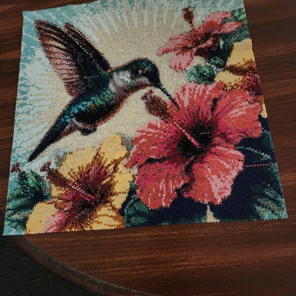 Deer in Forest Loom & Peyote Patterns Large Bead Tapestry Using Miyuki ...