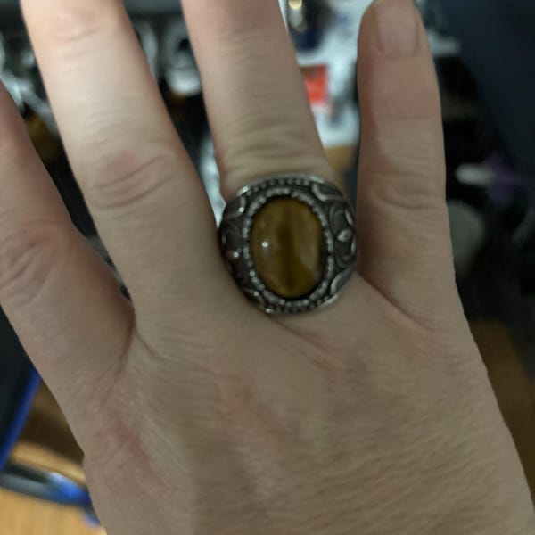 Gothic Runes Viking Engraved Ring, Dimple Encaved Pattern Ring, Black ...