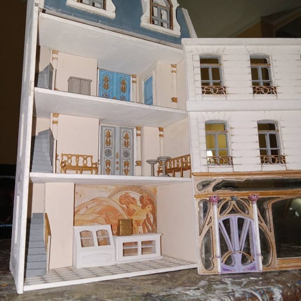 DOLLHOUSE , Miniature Kit Model "cafe De Paris" - Miniature Kit -1:48th ...
