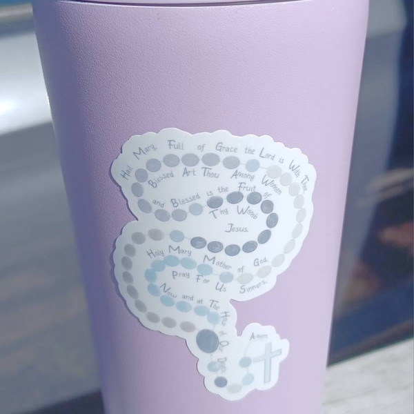 Catholic Sticker Rosary Hail Mary Blue - Etsy