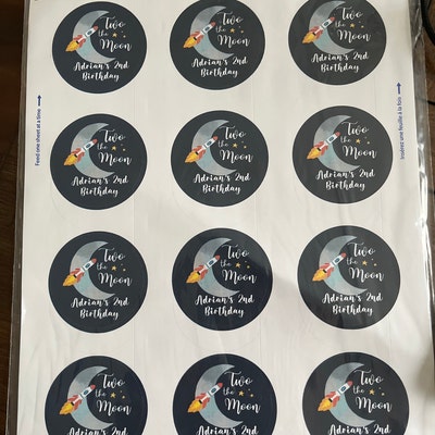 Two the Moon Birthday Stickers, Two the Moon, Two the Moon Party Favor ...