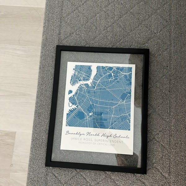 Personalized School Map, Teacher Gifts, Watercolor Print, Custom Map ...