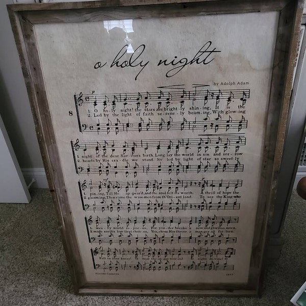 O Holy Night Christmas Song Music Sheet, Christmas Song Poster ...
