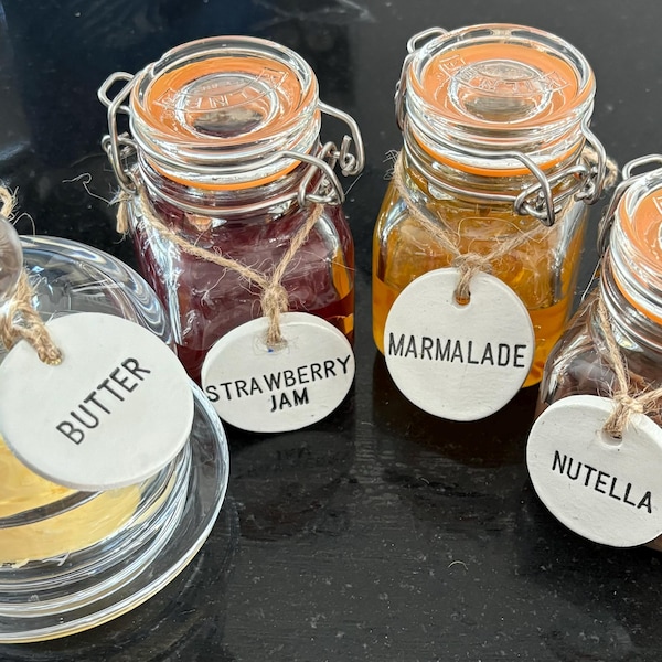 Clay Name Tags, Personalised Clay Tags, Place Names, Wedding Favours ...