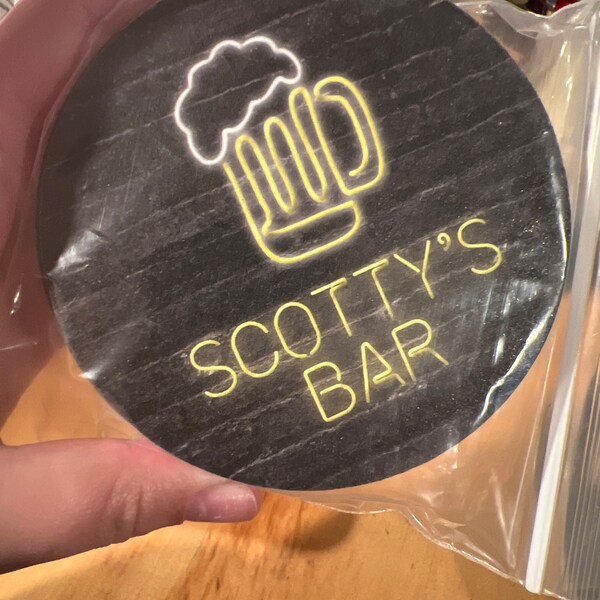 Personalized Neon Bar Sign Coasters - Etsy