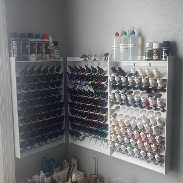 Wall Mounted Hobby Paint Storage Rack - Vertical - Etsy