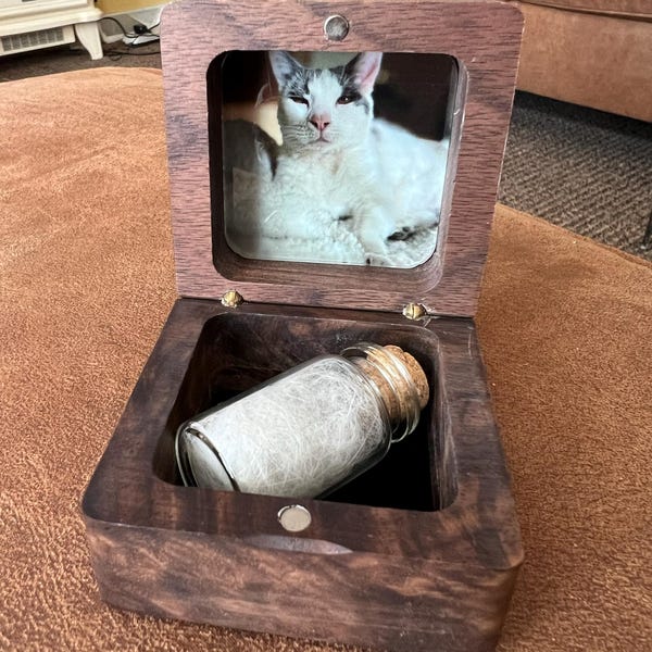 Custom Wooden Pet Fur Keepsake Box: Engraved Pet Memorial Gift - Etsy