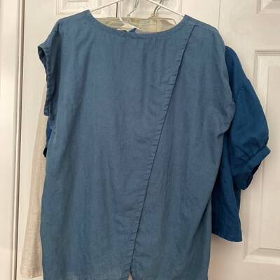 Linen Midi Dress. Linen Dress. Washed Linen Dress. Soft Linen V-neck ...