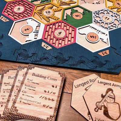 Settlers of Catan Game Piece Holder SVG Board Game Laser Cutting File ...