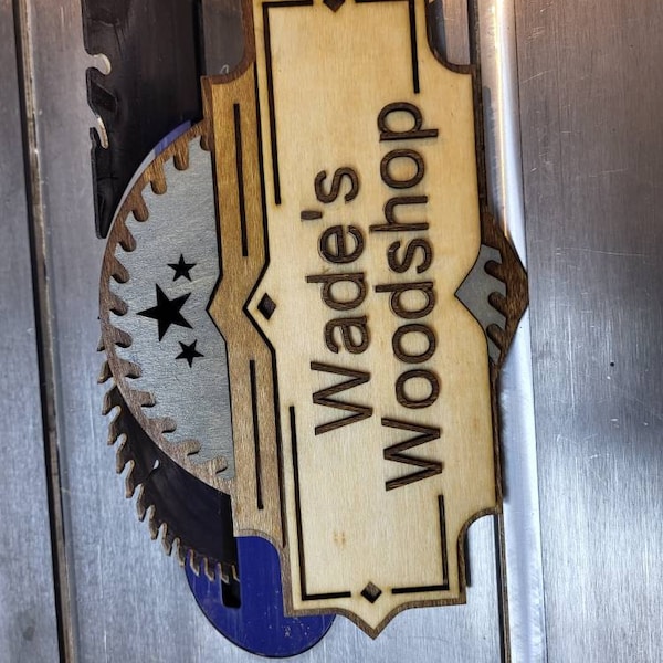 Workshop Door Sign Wall Decor Customizable Layered Template Digital SVG ...