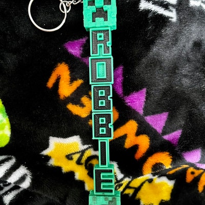 Minecraft Creeper Personalized Custom Name Tag Keychain - Etsy