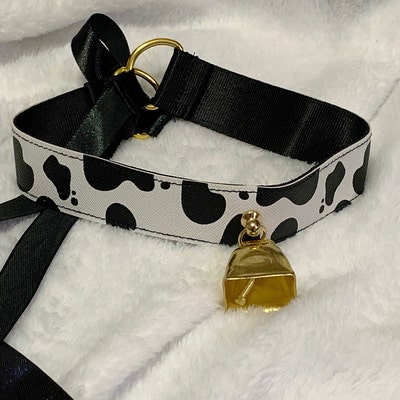 Strawberry Pink Cow Print Collar/ Choker - Etsy