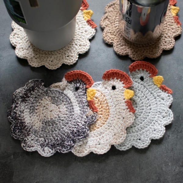 Crochet Chicken Coaster Pattern: Easy Farmhouse Decor (PDF Pattern) - Etsy