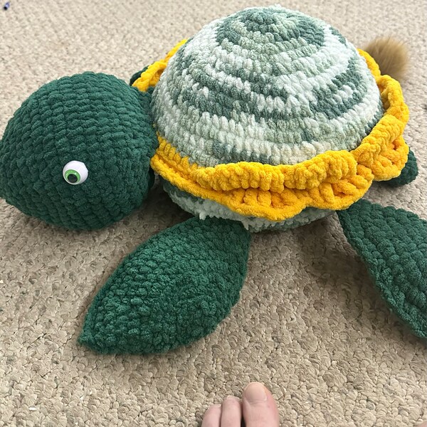 Jumbo Petal the Sunflower Turtle Crochet Pattern PDF Download Beginner ...