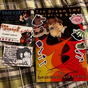 Fan-made Dream SMP Coloring Book DSMP Wilbursoot, Quackity, Tubbo ...