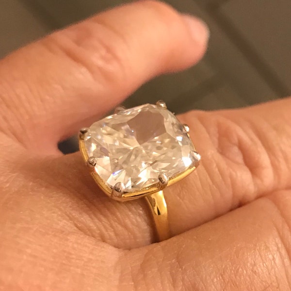 3 Ct Oval Cut Triple Claw Prong Ring Solitaire Ring Moissanite ...