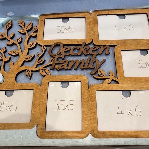 12 Pieces Wall Mounted Wooden Photo Frame Set Different Size Frames ...