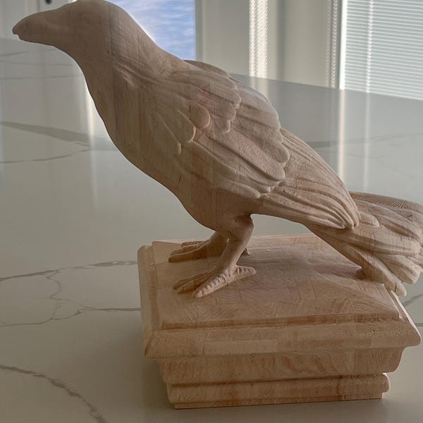 Raven Wooden Finial for Staircase Newel Post #1, Crow Finial Bed Post ...