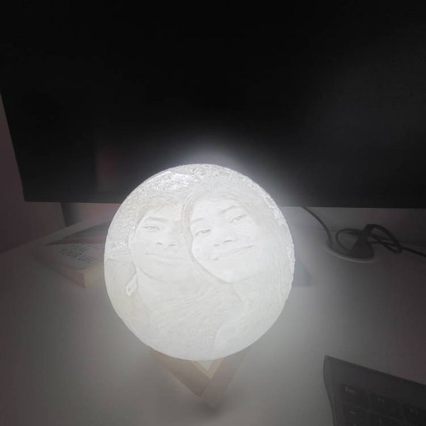 Personalized Photo Moon 3D Lamp With 16 Color Remote and Tap Sensor ...