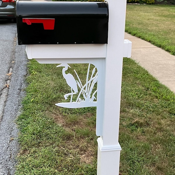 Mailbox With White Vinyl Post, Decorative Base, and Federation Style ...