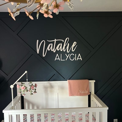 Custom Wood Baby Name Sign Letter Wall Art Kids Room Art Wall Art for ...