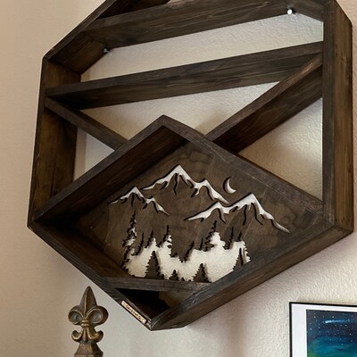 Hexagon Shelf, Mountain Shelf, Moon Shelf, Triangle Shelf, Mountain Art ...