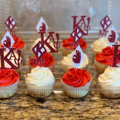 Kappa Cupcake Toppersfraternity Cupcake Toppers - Etsy
