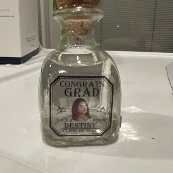 Mini Tequila Custom Label 50ML, Graduation Label, Mini Patron Labels ...