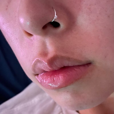 Tiny Nose Hoop, Silver Nose Hoop, Tiny Nose Ring, Tiny Nose Ring, CZ ...