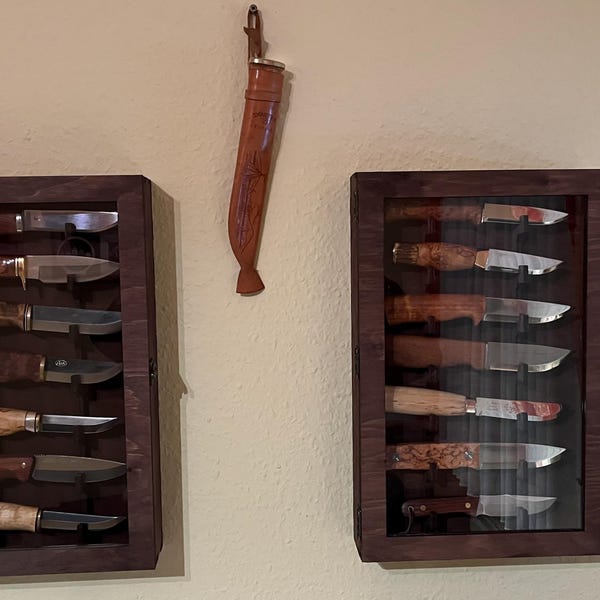 Knife Display Case Led, Knife Storage Wood, Knife Cabinet, Folding ...