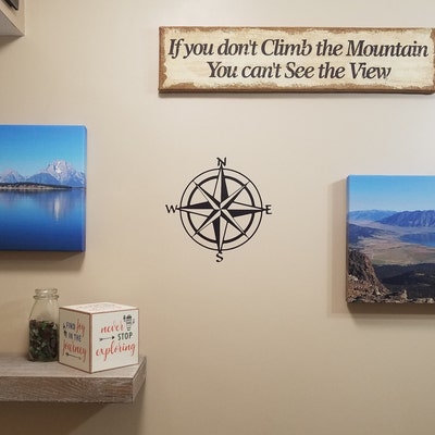 Compass Decal, Hiking Decal, Adventure Decal, Nature Decal, Nautical ...