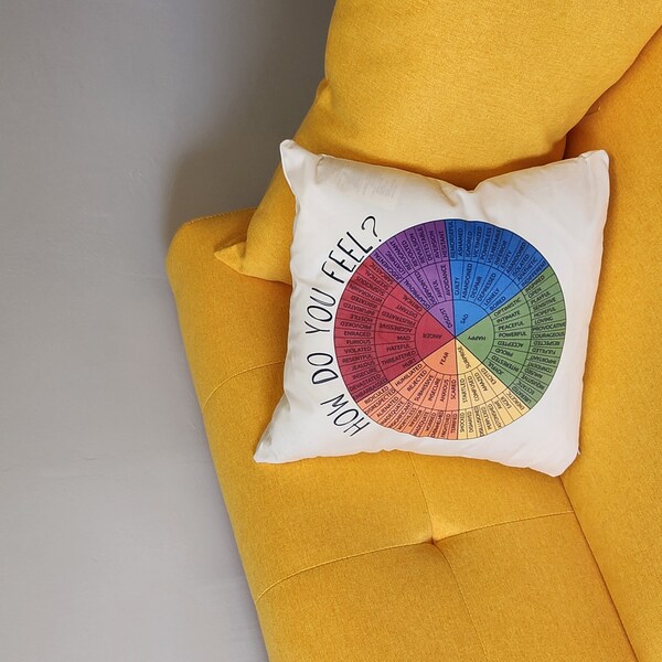 Feelings Wheel Pillow, Emotion Wheel Pillow, Therapist Pillow ...