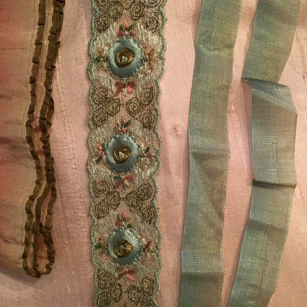 Antique Authentic Ribbon Work Wedding Silk Ribbon Pink - Etsy