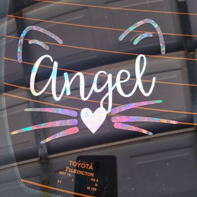 Personalized Cat Name Vinyl Decal Sticker Tumbler Cups Laptop iPad ...