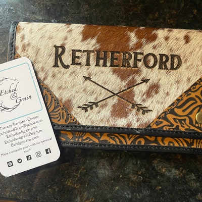 Hand Tooled Leather Hair Clip Western Claw Clip Western Hair ...