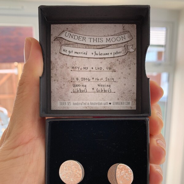 UNDER THIS MOON / Cufflinks - Personalized Moon Phase Cufflinks in ...