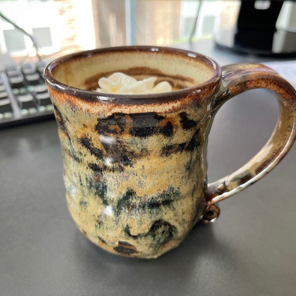 Stemless Ceramic Wine Glass, Wheel Thrown Dented Pottery Cup, Handless ...