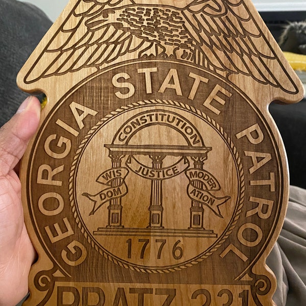 Personalized Wooden Georgia State Patrol Badge or Patch Plaque - Etsy