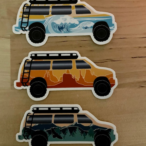 Beach Van Vinyl Sticker / Adventure Van Series / Durable Weatherproof ...
