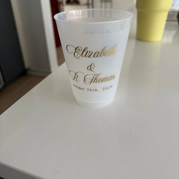 Custom Wedding Cups, Reception Bar Frosted Cups, Personalized ...