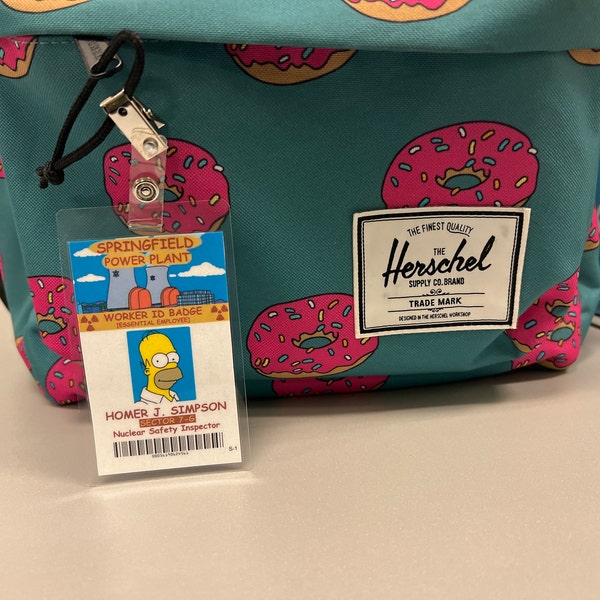 Homer Simpson of the Simpsons Springfield Power Plant ID Card Badge ...