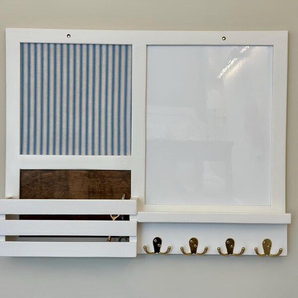 MAGNETIC Dry Erase Board Organizer/command Center With Cork Board, Mail ...