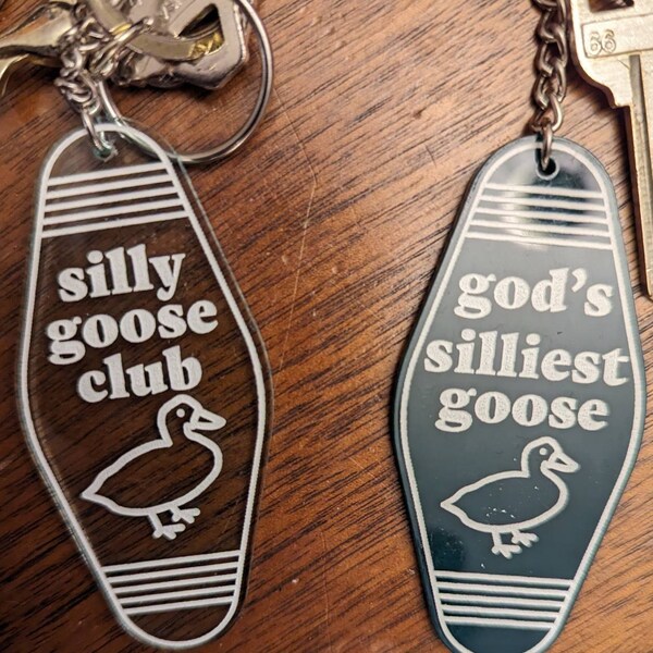 Silly Goose Meme Retro Motel Keychain, Funny Gag Gift Ideas, Coworker Besties, Boyfriend ...